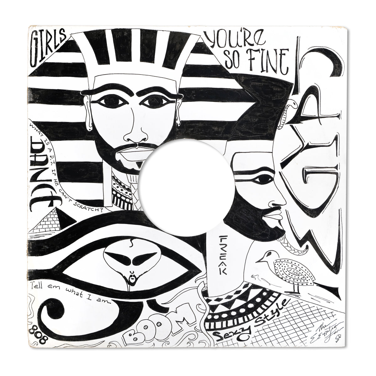 Egyptian Lover "Vintage Hand-Drawn Record Cover 15" Original Artwork ...