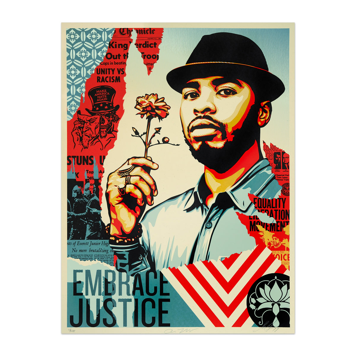 Shepard Fairey "Embrace Justice, 2017" Archive Print - BEYOND THE STREETS